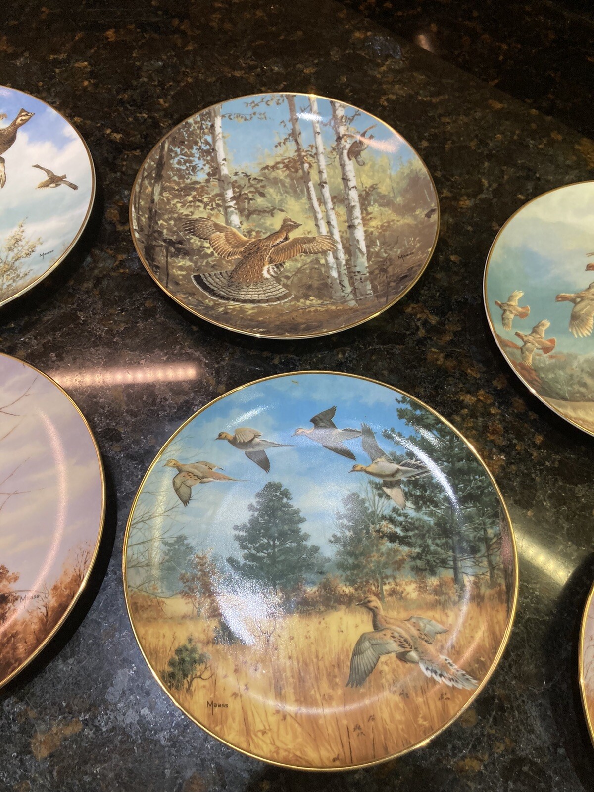 Beautiful 6 Plate Set Of The Danbury Mint David Maass Game Bird ...