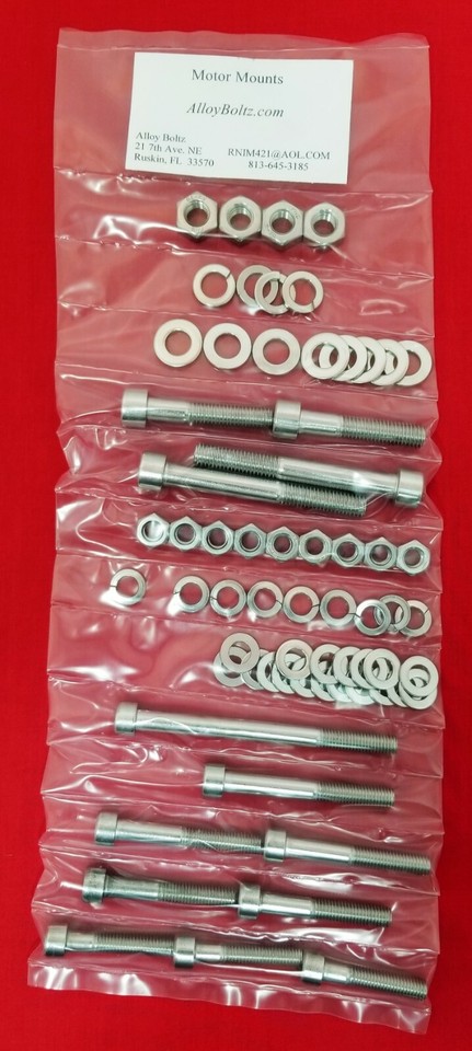 HONDA 1971-78 CB500 CB550 POLISHED STAINLESS MOTOR MOUNT BOLT SCREW KIT ...