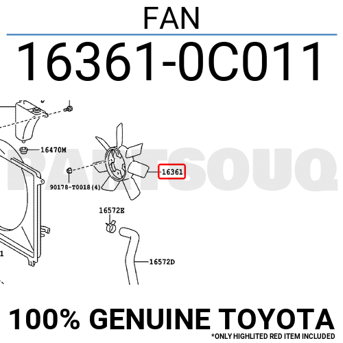 163610C011 Genuine Toyota FAN 16361-0C011 | eBay