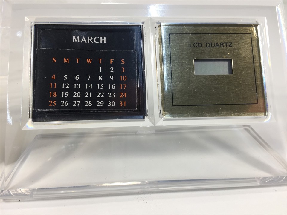 Vintage Digital Quartz Desk Clock Changeable Calendar w/Box Hong Kong ...