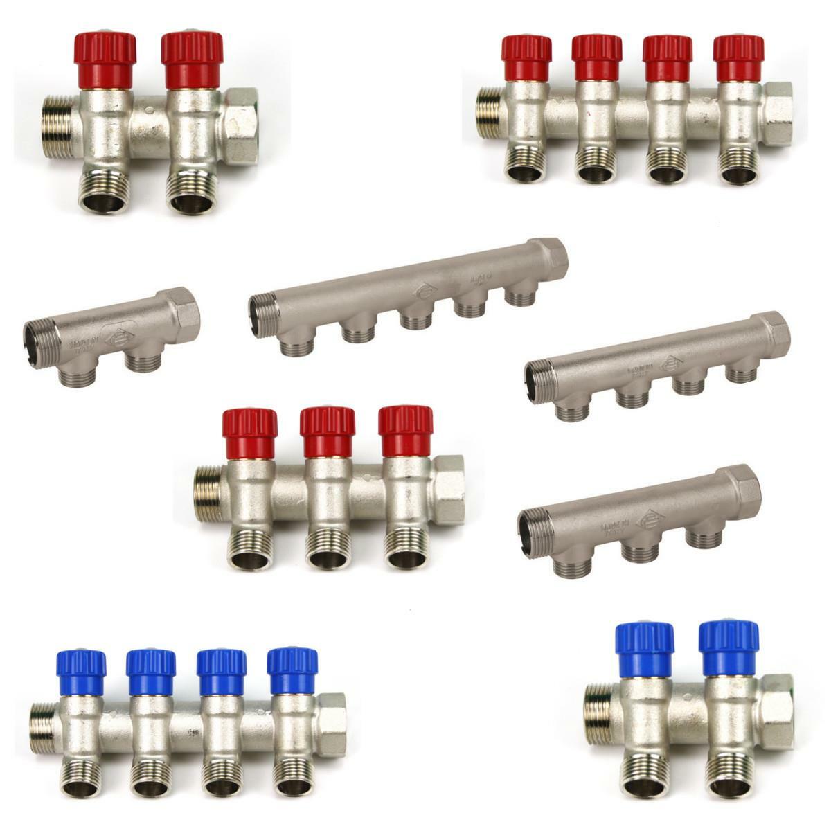 Messing Wasser Verteiler Sanitär 3/4" x 1/2" Heizung bis zu 4-Fach ...