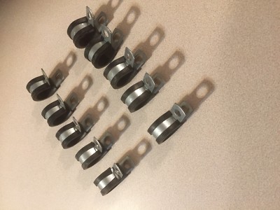 Bag of 20- 1/2" Line Loop Clamps Rubber Cushioned P Clips clamp hose ...