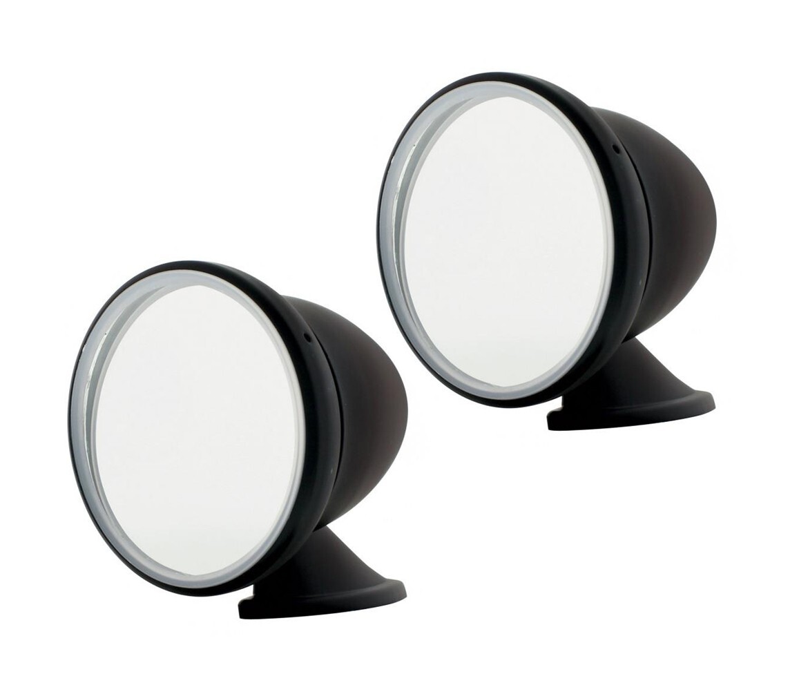 CLASSIC STYLE BLACK BULLET DOOR MIRRORS VINTAGE MUSCLECAR HOTROD PAIR ...