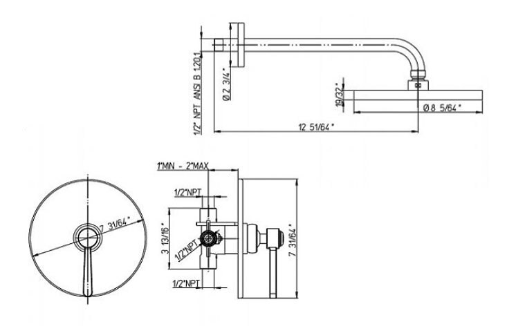 Latoscana 88PW697 Firenze Pressure Balance Shower Set In Brushed Nickel ...