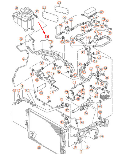 NEW VOLKSWAGEN TOUAREG 7P ENGINE COOLANT HOSE 7P6121156E ORIGINAL NO🇺🇸 ...
