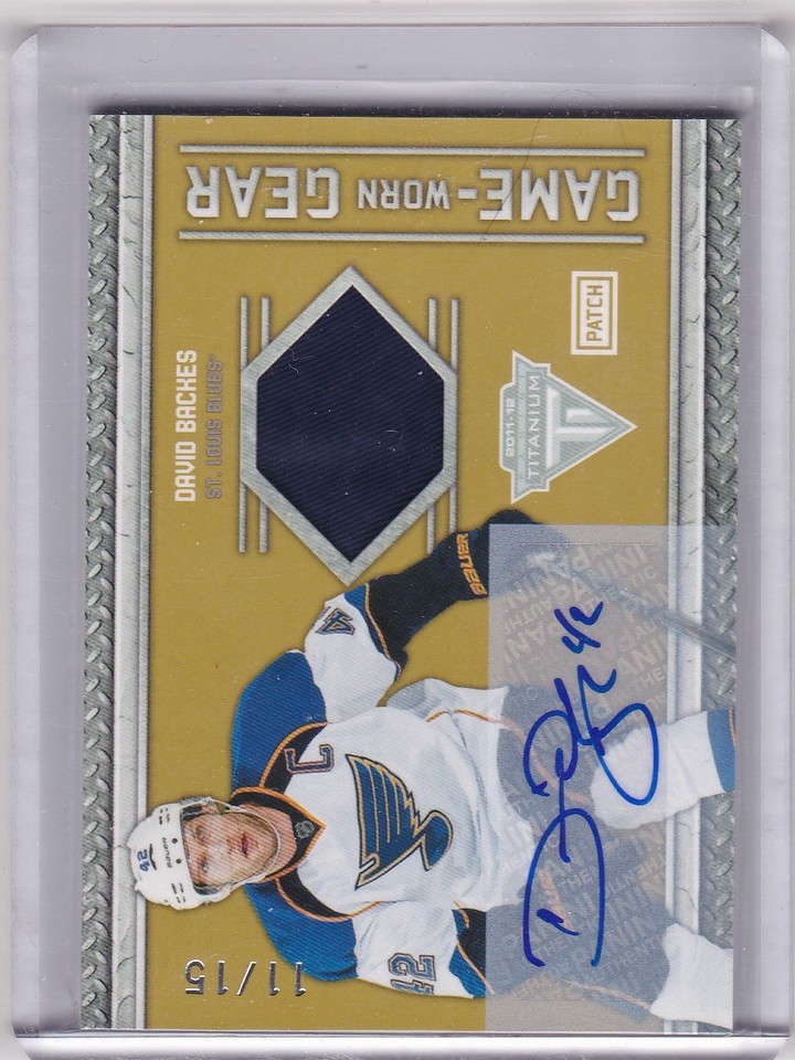 ST. LOUIS BLUES 2011-12 DAVID BACKES AUTO AUTOGRAPH TITANIUM PATCH 11/15 | eBay