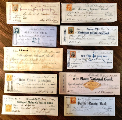 10 New York Bank Checks 1862 - 1900 | eBay