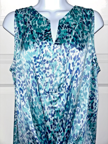 Woman’s Summer Turquoise Animal Print Cool Hi Low Tie Bottom Top By ...