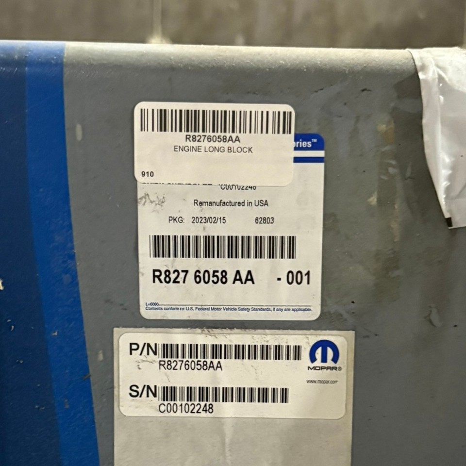 13-17 RAM 1500 5.7L HEMI V8 LONG BLOCK ENGINE REMAN GENUINE MOPAR ...