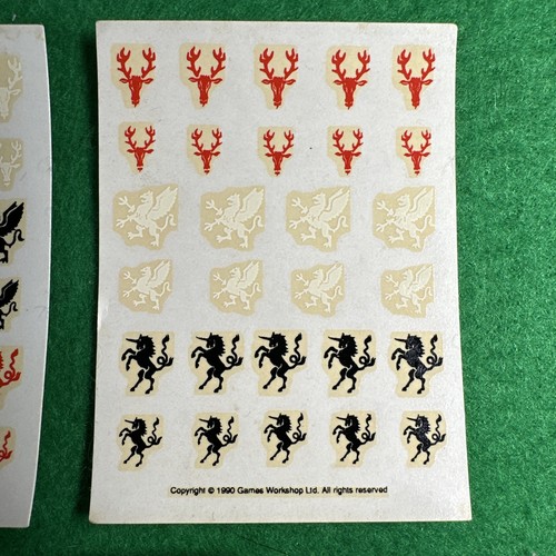 Warhammer Bretonnian Decals Transfers Lot Games Workshop 90s Bretonnia ...