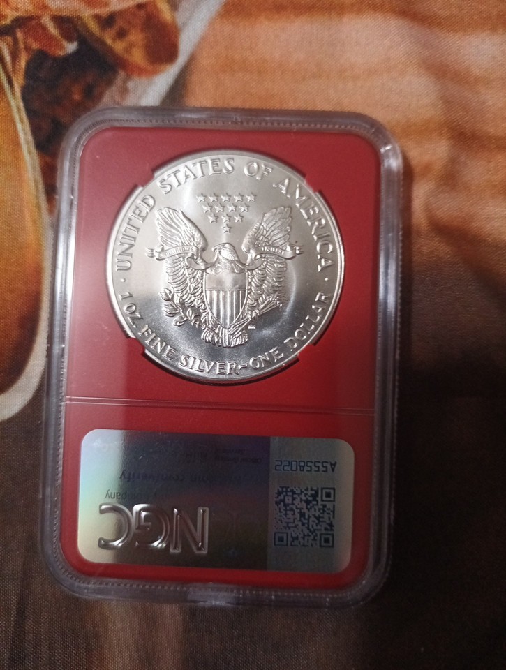 1986-(S) Silver Eagle San Francisco NGC MS69 Red Core SERIAL Number 1 ...