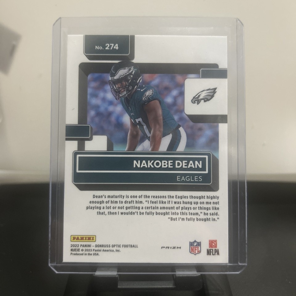 Nakobe Dean Silver Holo Prizm Optic Rated Rookie 2022 RC Donruss SP NFL ...