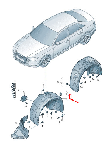 NEW AUDI A4 B9 REAR RIGHT INNER FENDER LINER 8W0821172B GENUINE | eBay