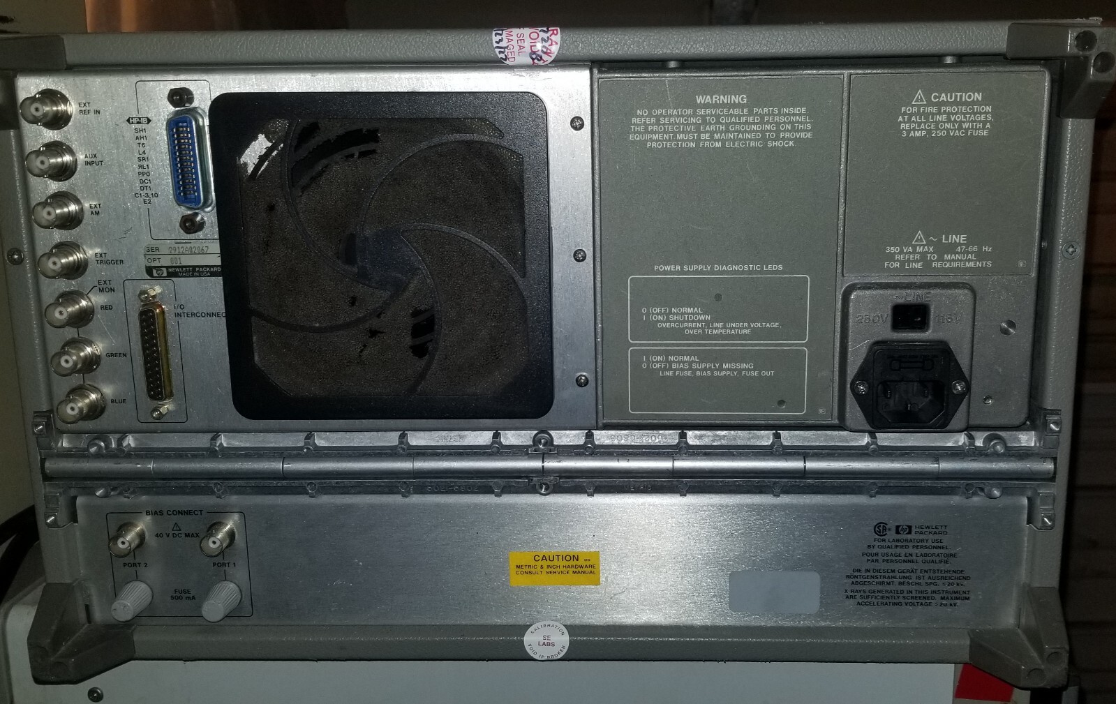 HP 8720B 20 GHz Vector Network Analyzer VNA 2 Port S-Parameters 1 Hz ...