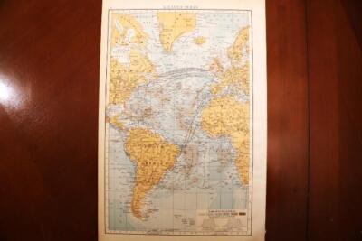 1895 ANTIQUE "THE TIMES" ATLAS MAP OF THE ATLANTIC OCEAN-EXCELLENT ...