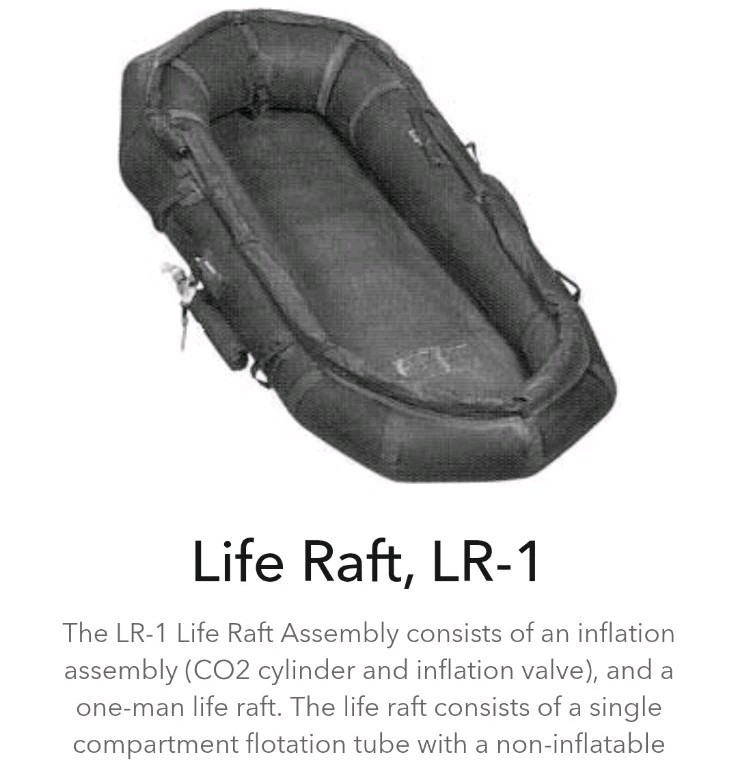 US Navy Army Marine Corps Pilot Air Crew One Person LR-1 Survival Life ...