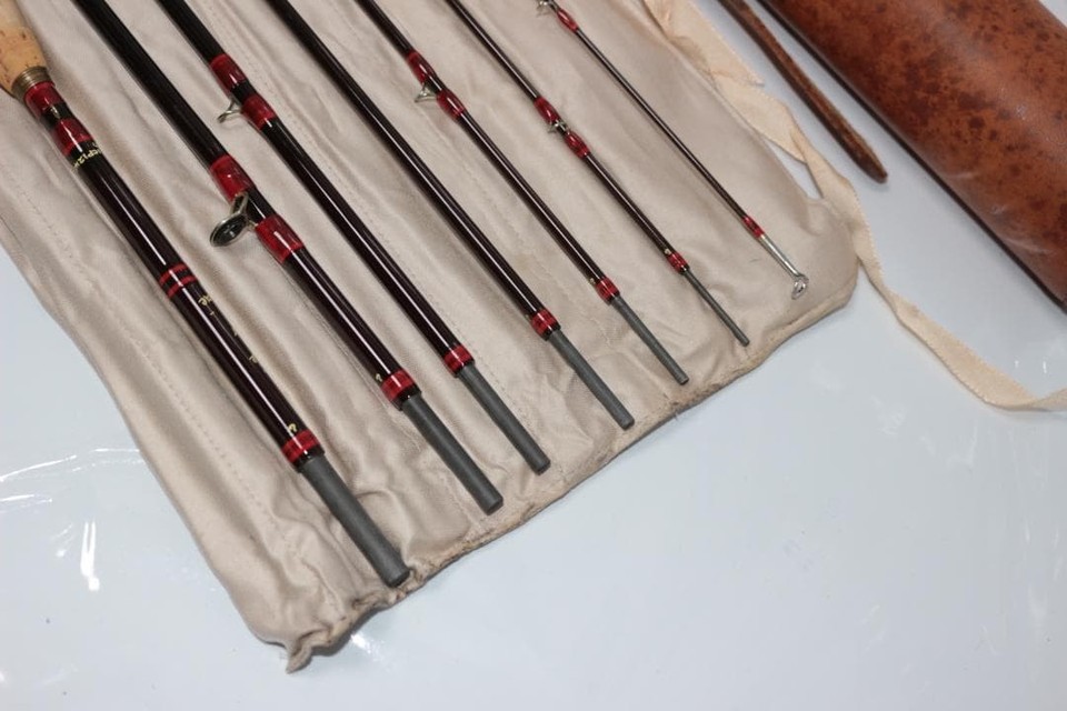 Hardy Deluxe Smuggler 8.5ft 7-piece Fly Rod No.6 Leather Case Used | eBay