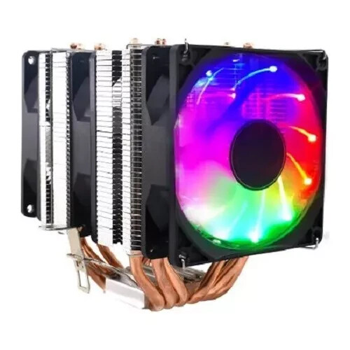 TISHRIC CPU COOLER V8 RGB PC GAMER INTEL AMD ULTRA QUIET 9CM | eBay