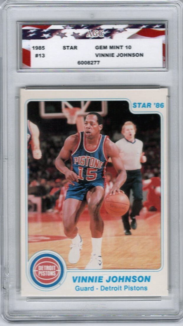 1985 Star #13 Vinnie Johnson AGC 10 Gem Mint Detroit Pistons | eBay
