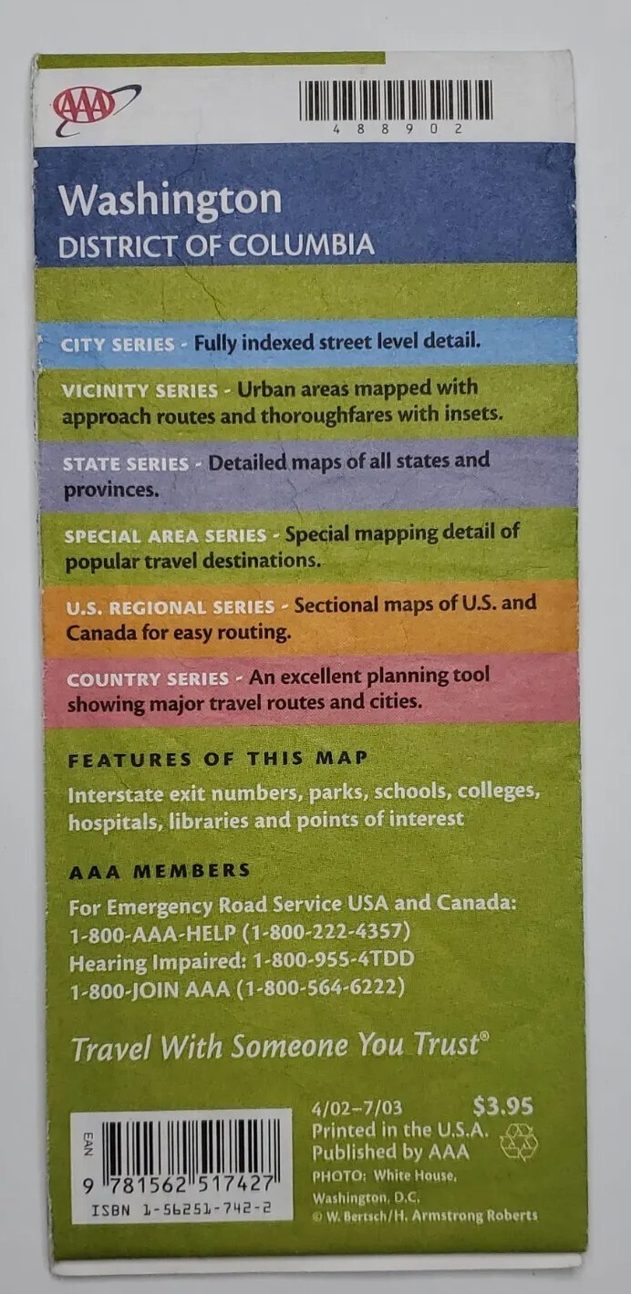 Road Map Washington DC District Of Columbia Vicinity Series 2003 AAA | eBay