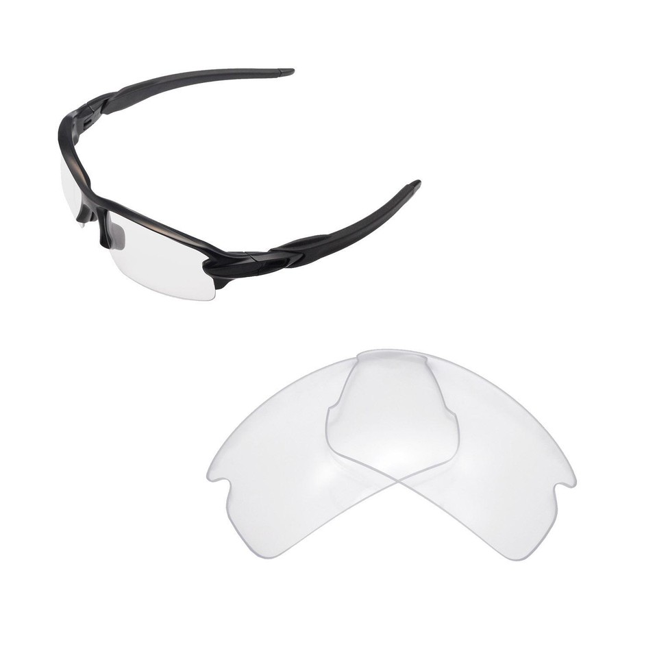 Walleva Clear Non Polarized Replacement Lenses For Oakley Flak 2.0 ...