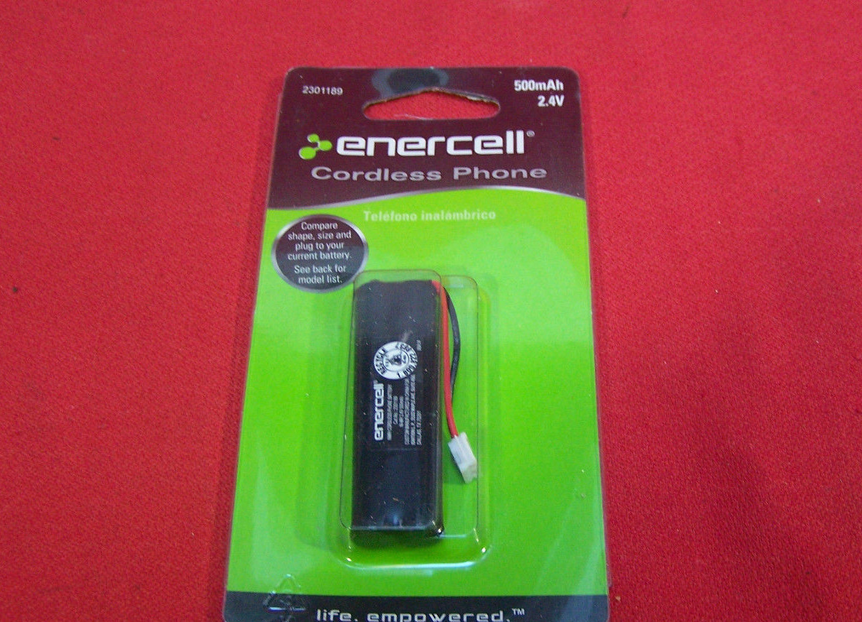 Two Enercell 2301189 Cordless Phone Rechargeable Batteries 500mah 2.4v ...