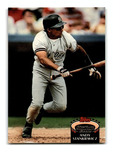 Andy Stankiewicz RC Rookie 1992 Stadium Club #725b New York Yankees ...