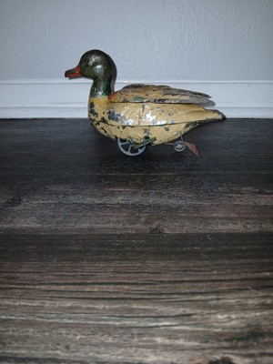 Vintage German Tin Wind Up Hand Painted Duck Toy Gunthermann Issmayer ...