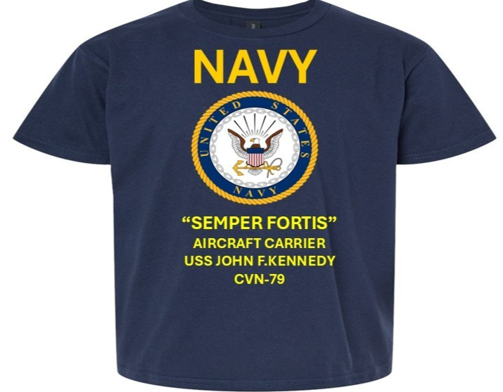 USS JOHN F.KENNEDY CV-67 *AIRCRAFT CARRIER*SHIRT NV*NAVY OFFICIALLY ...