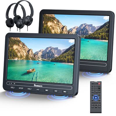 2X10.5" Car Headrest DVD Player Dual Screen HDMI USB SD Built-in ...