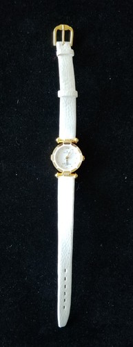 Ottimo 18K Gold Plated Watch 2035 MIYOTA White Leather 6.5"-7.5" New ...