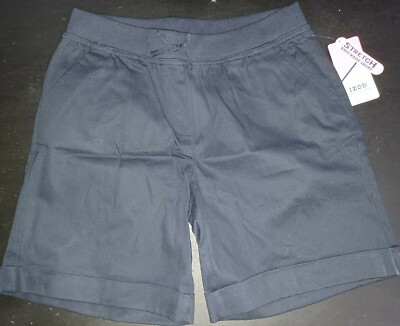NEW Girl's IZOD Navy Blue School Uniform Stretch Pull-on Shorts Sz 16 ...