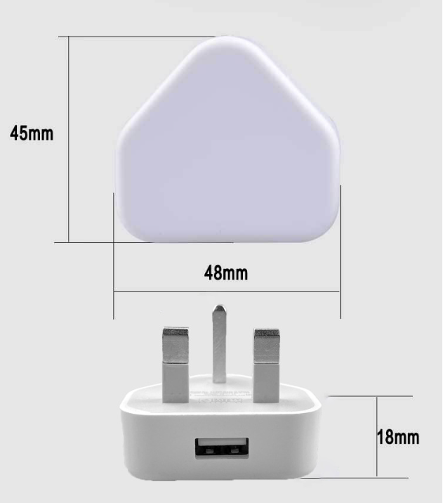 New UK Mains 3 Pin Plug Adapter Wall Charger 1-Port Dual USB For Phones ...