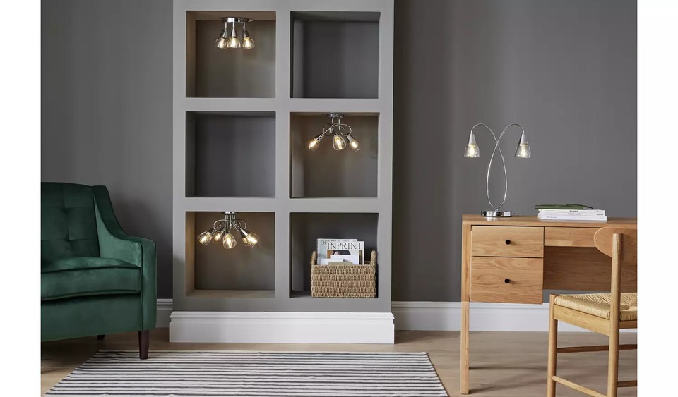 Argos Home Curico Metal 3 Light Flush Ceiling Light - Chrome | eBay