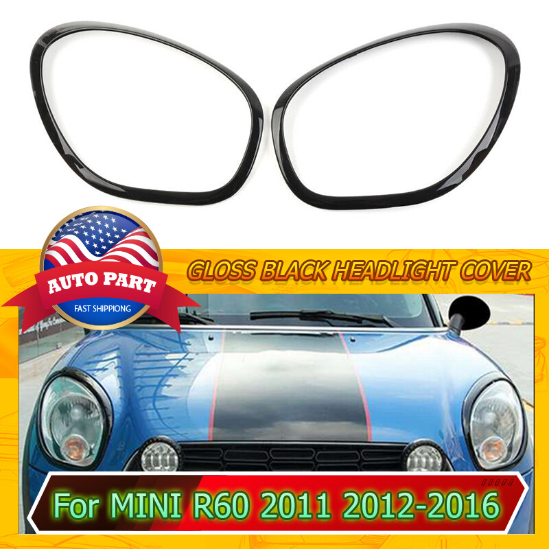 Glossy Black Headlight Trim Ring Bezel For MINI R60 Cooper Countryman ...