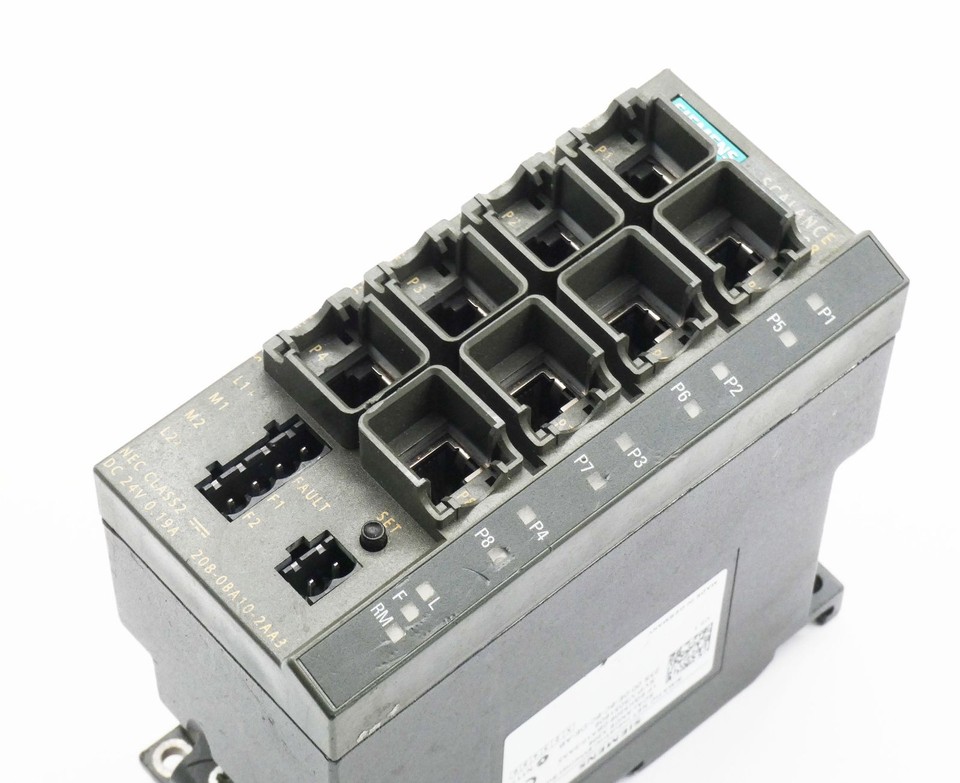 Siemens 6GK5208-0BA10-2AA3 E:01 Scalance X208 Switch No Plug -used ...