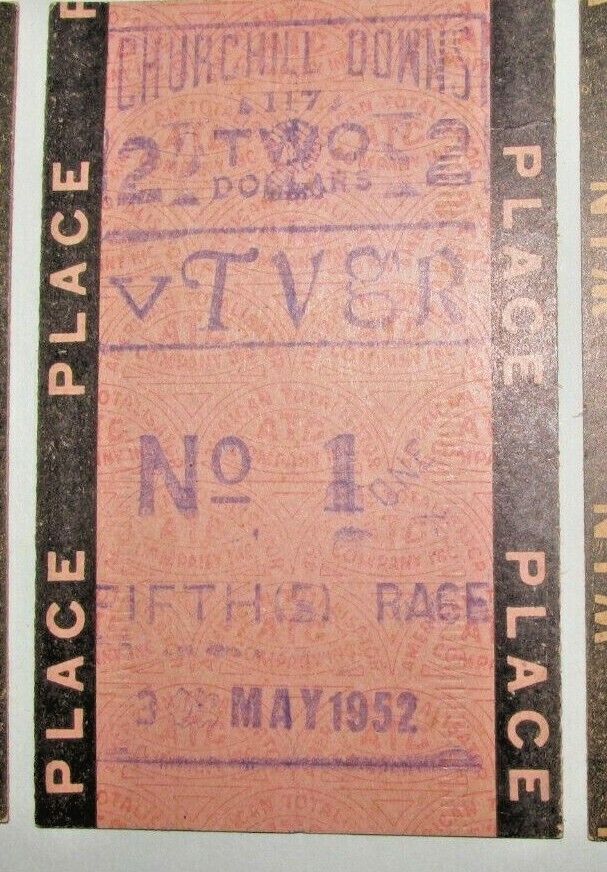 1952 Kentucky Derby Churchill Downs Five Betting Tickets/Totes | eBay