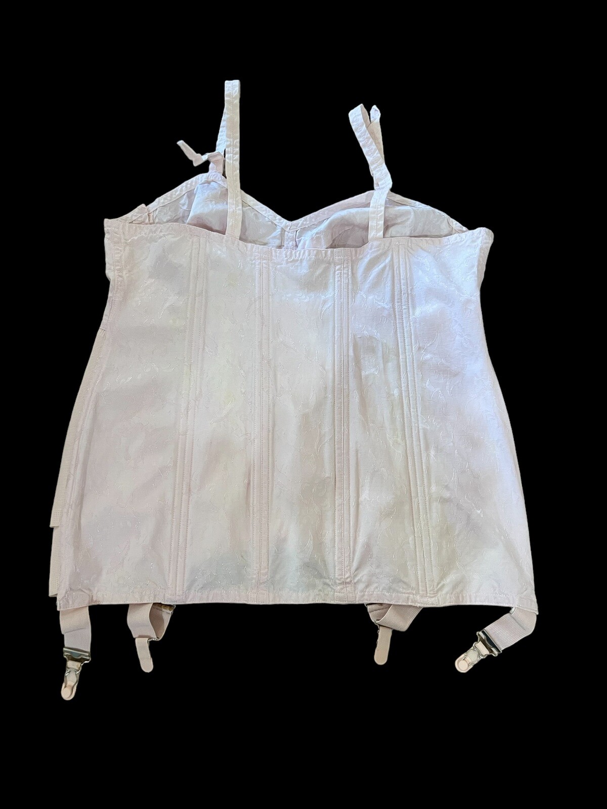 VTG 40s PINK Open Bottom GIRDLE Firm LACE Corset GART… - Gem