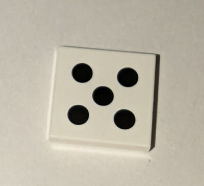 Lego Heroica 2x2 White Tile w/ 5 Black Dots Die Dice Pattern Part ...