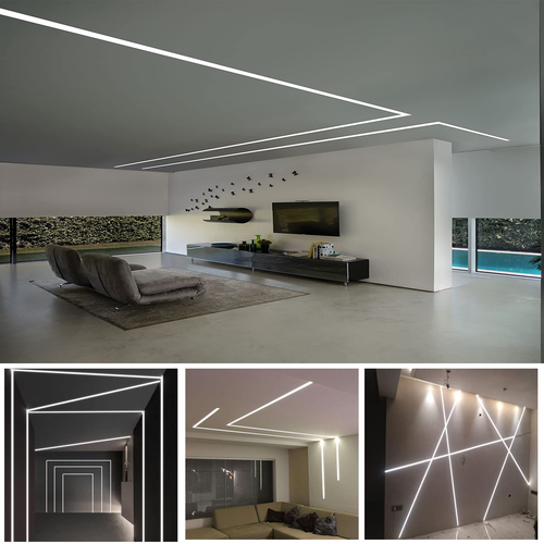 6 Pack 3.3ft Drywall Recessed Ceiling Plaster Angled Extrusion LED ...