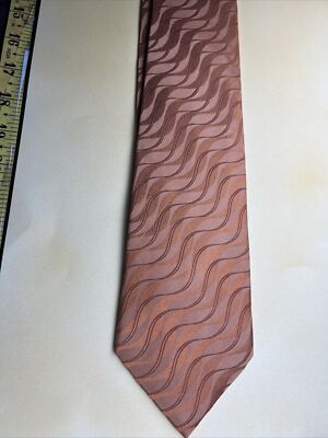 George Machado Tie Zylos Platinum Copper Wavy 58”x4” 100% Silk Necktie ...
