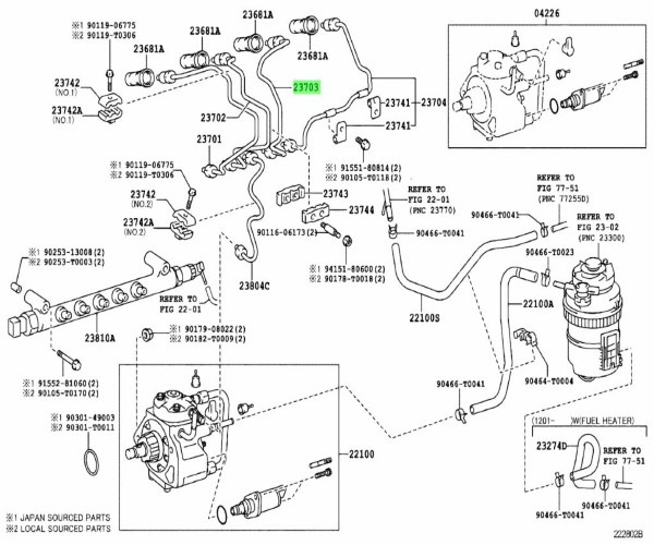 TOYOTA LandCruiser Prado Hilux PIPE INJECTION NO.3 Genuine JDM OEM ...