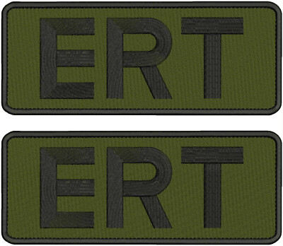 ERT EMBROIDERY PATCH 4x11 HOOK ON BACK od GREEN/BLACK 2 Patches | eBay