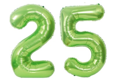 Giant 40" 25 Green Foil Number Balloons Photo Shoot 25th Birthday Float ...