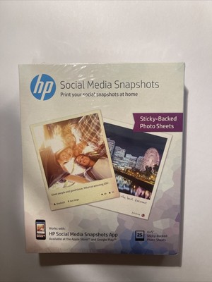 HP Social Media Snapshots 4" x 5" Photo Paper Sheets NEW!! 25 Count ...