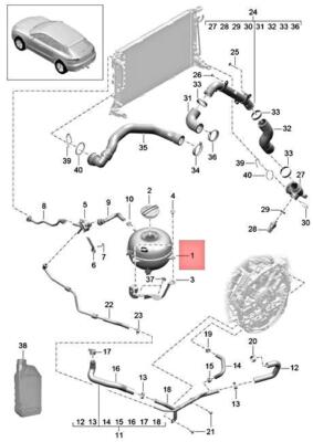 Genuine PORSCHE Macan Porsche 95B Coolant Expansion Tank 95B121407 | eBay