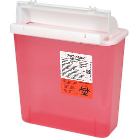 Oakridge Products 5 Quart Sharps Container w/ Horizotal Drop Lid M ...
