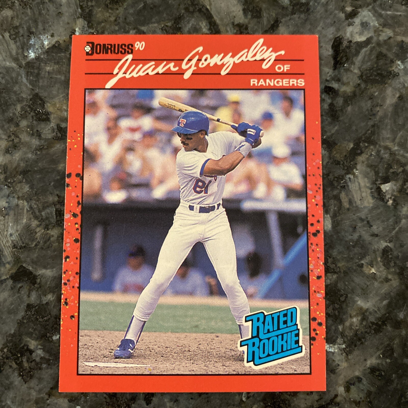 1990 Donruss JUAN GONZALEZ #33 RARE ERROR ROOKIE CARD REVERSE NEGATIVE ...