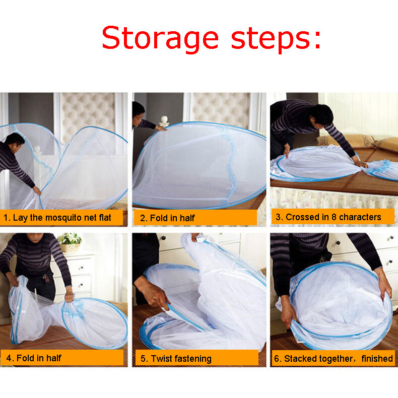 Bed Mosquito Net Automatic Pop-Up Foldable Netting Tent Breathable ...