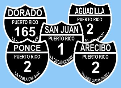WE HAVE ALL TOWNS & CITIES, 3 Sizes, B&W Highway Signs of Puerto Rico ...